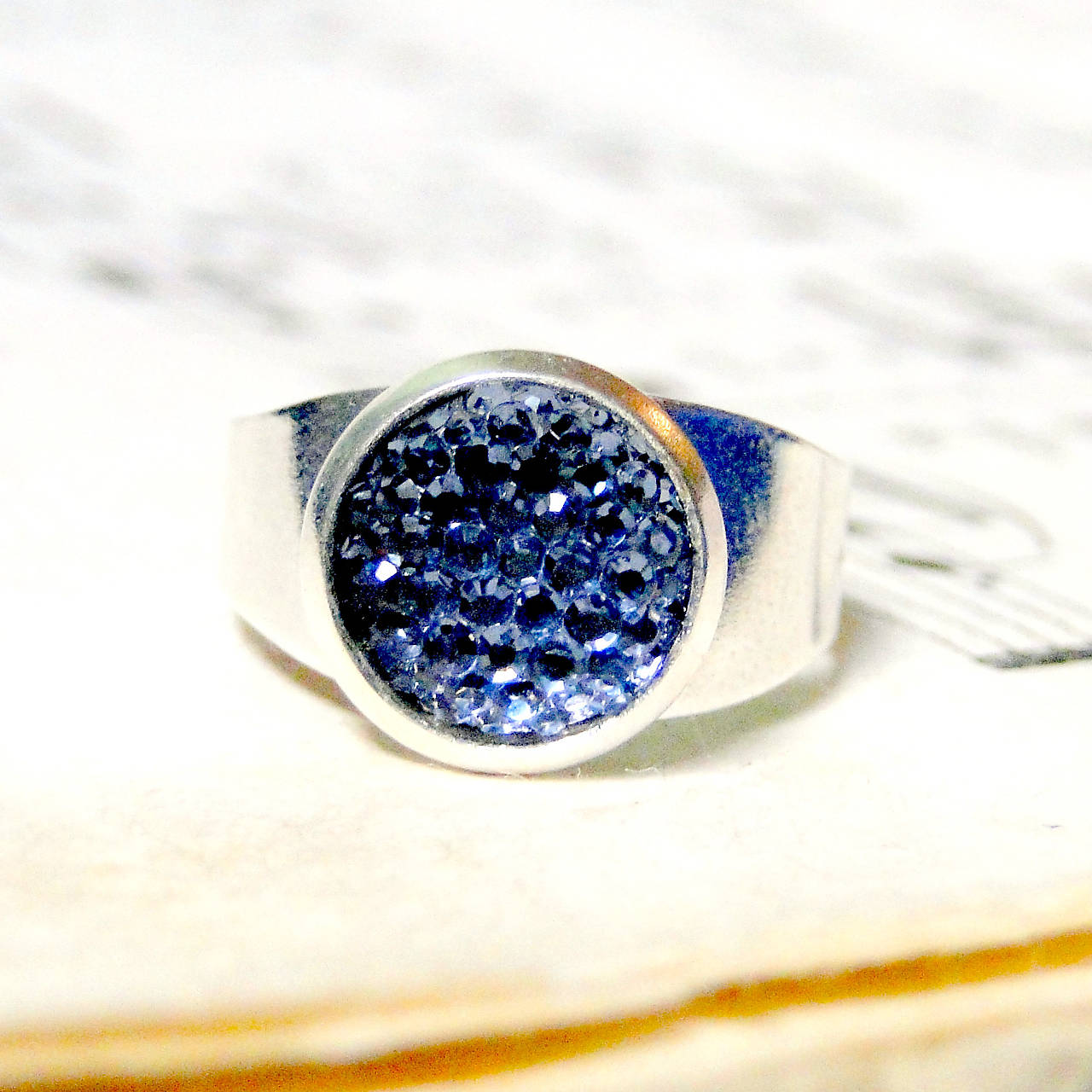 Sparkling Crystals - Cobalt Blue Ring / Trblietavý prsteň / LaWande ...