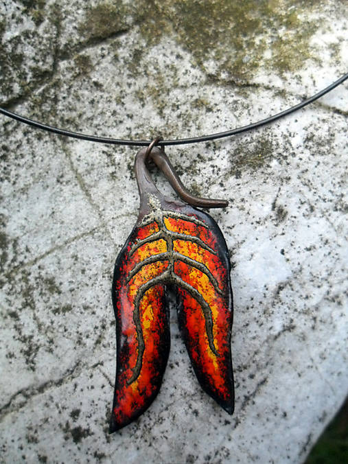 Žltooranžovočervený kovaný jesenný list / KatarinaKondacova - SAShE.sk