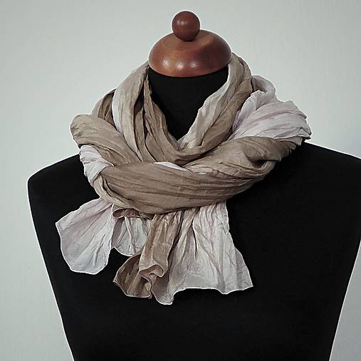 Kafe late...hedvábná šála 55x200 / Laduse - SAShE.sk