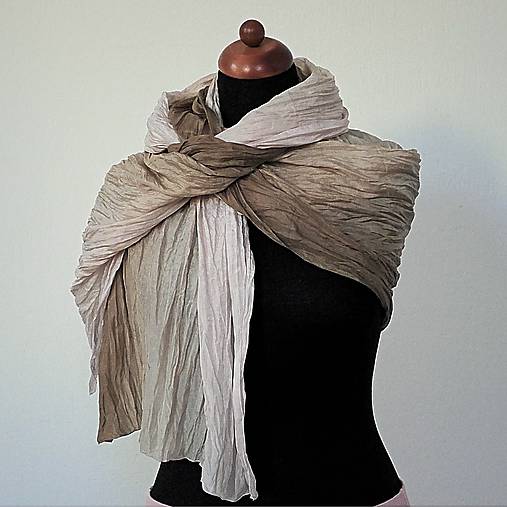 Kafe late...hedvábná šála 55x200 / Laduse - SAShE.sk