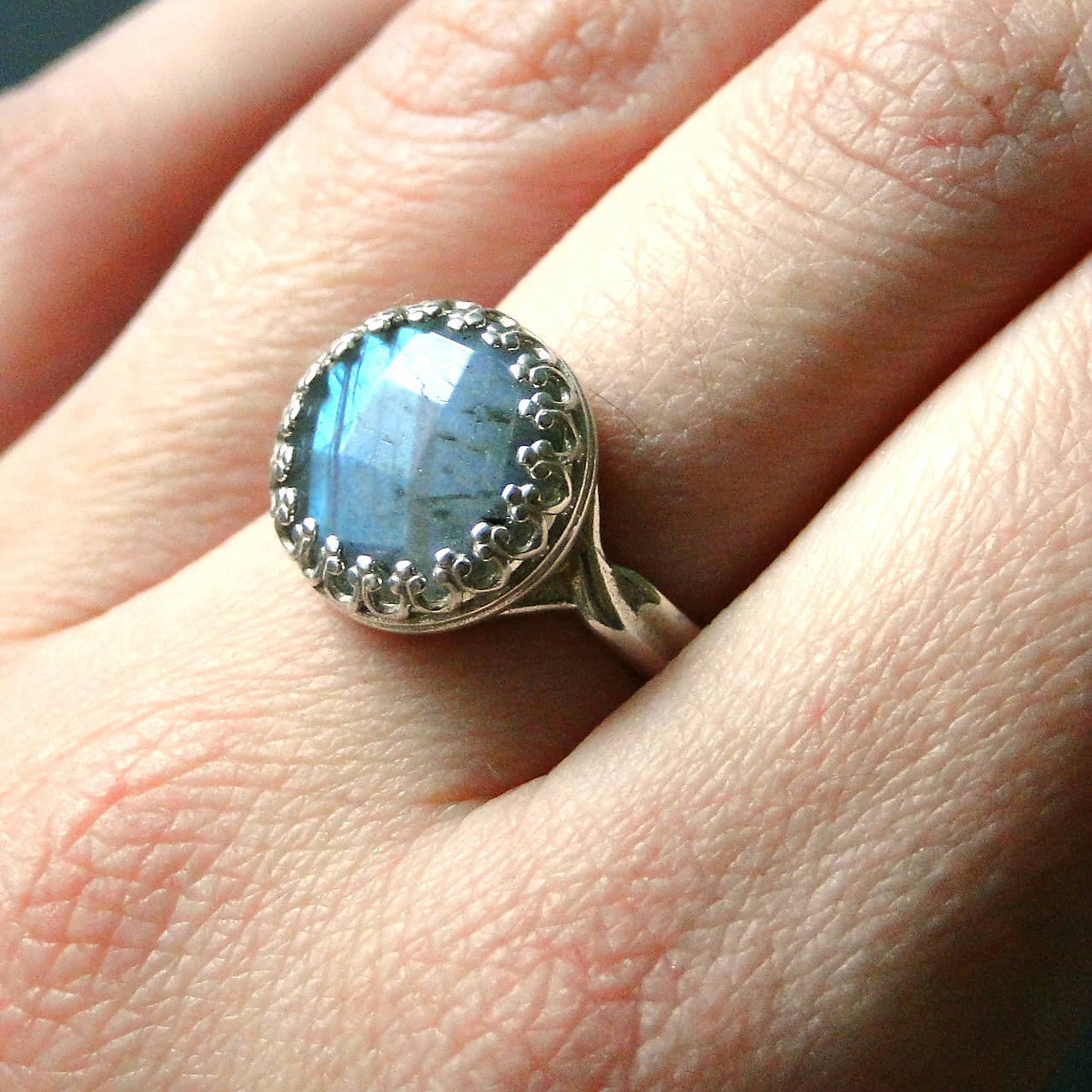 Faceted Labradorite Ring & Silver Ag925 / Strieborný prsteň s ...
