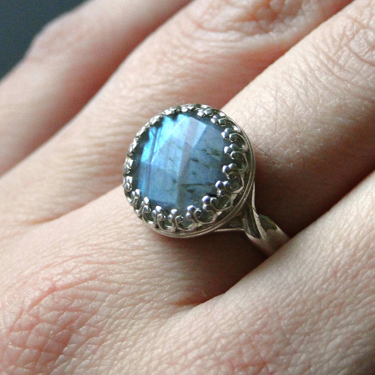 Faceted Labradorite Ring & Silver Ag925 / Strieborný prsteň s ...