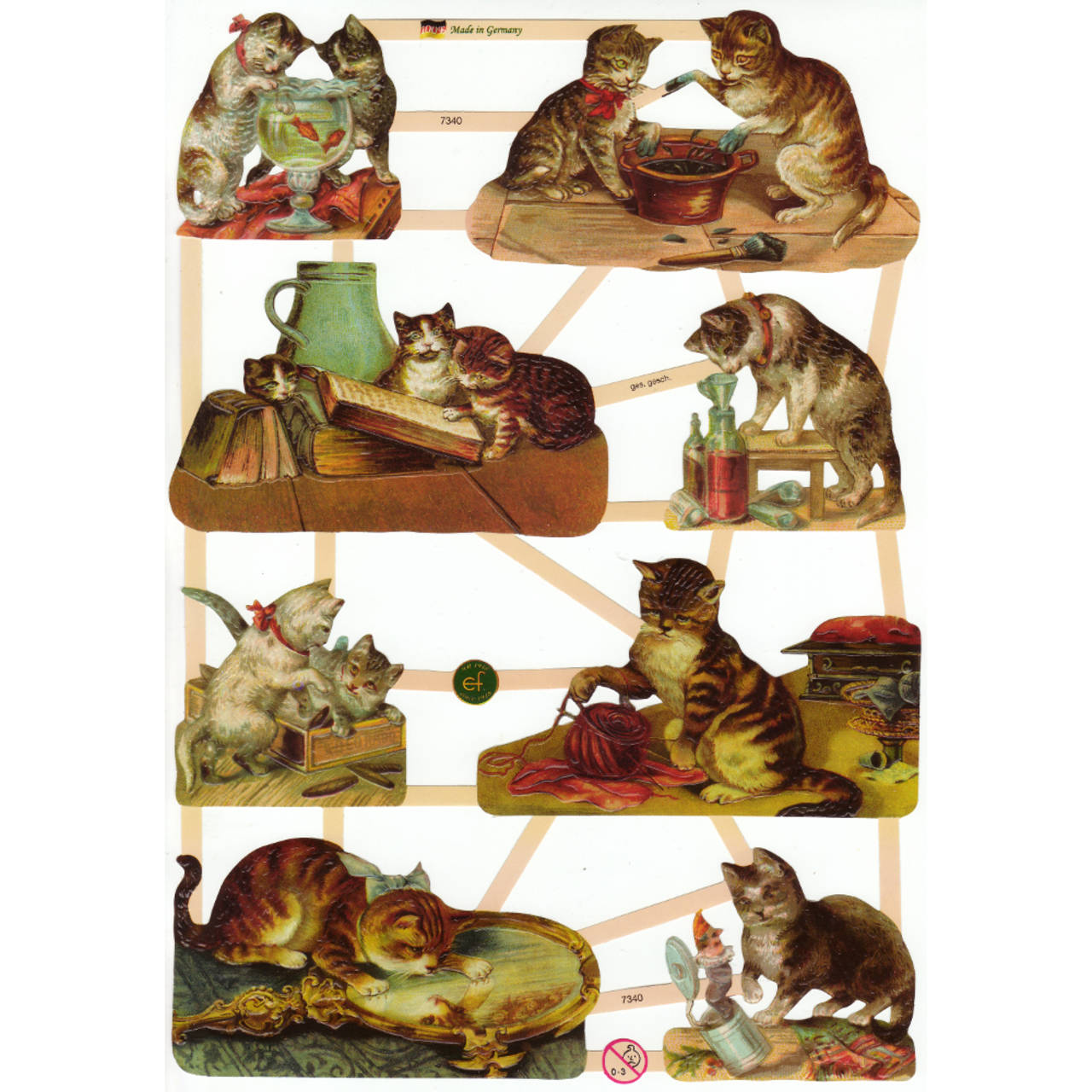 VÝPREDAJ! Viktoriánske obrázky - Hravé mačky (EF7340) / CreaMia ...
