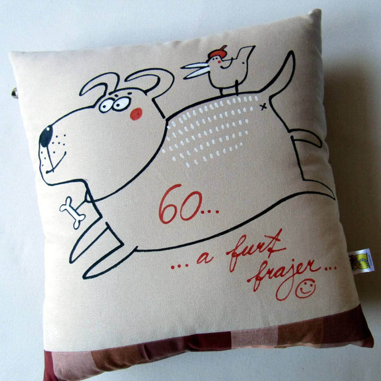60 a FURT FRAJER - polštář narozeninový / blueprint - SAShE.sk
