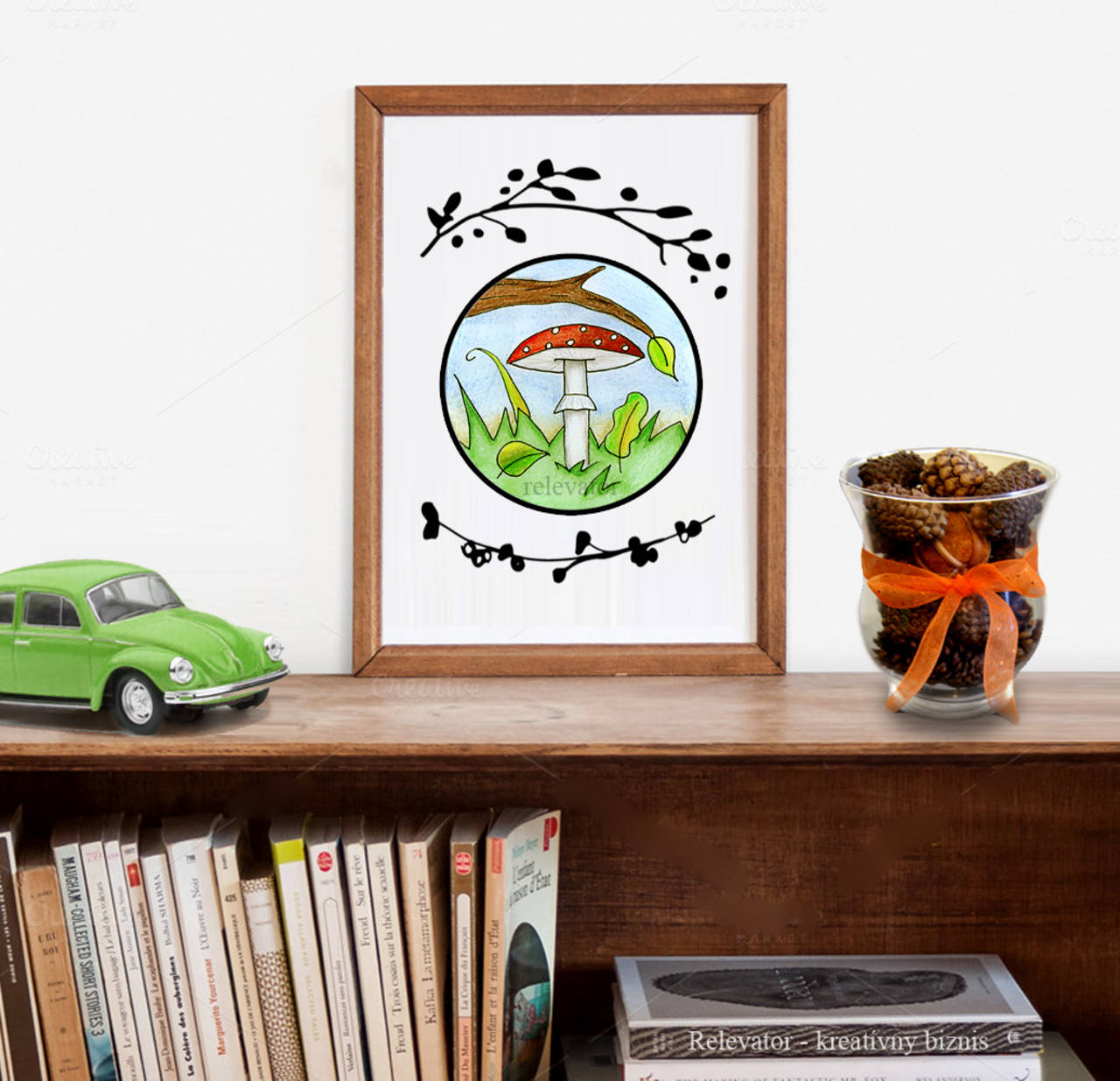 Jesenný obrázok a haluze (muchotrávka v kruhu) / relevator - SAShE.sk