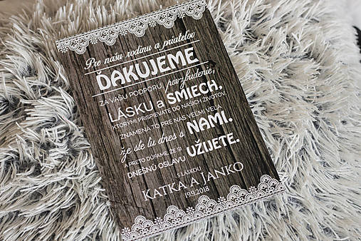 Ďakovná karta / cedulkovo - SAShE.sk