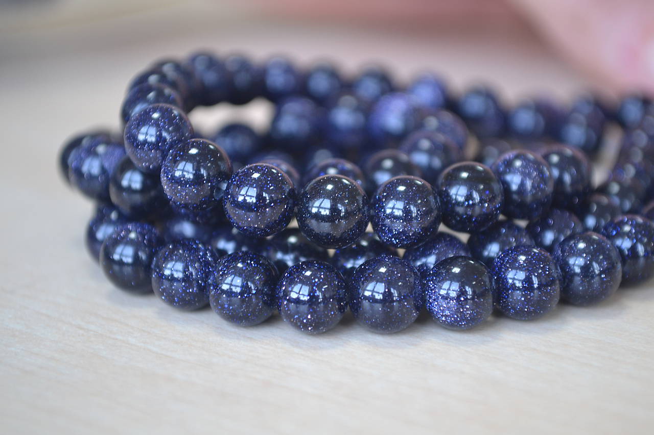 Modrý avanturín 8mm, 0.17€/ks / bella.komponenty - SAShE.sk