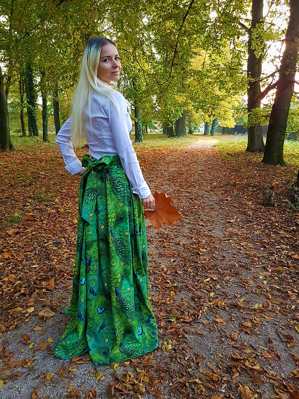Maxi sukňa pávy ♥ / Lady_M_Fashion - SAShE.sk