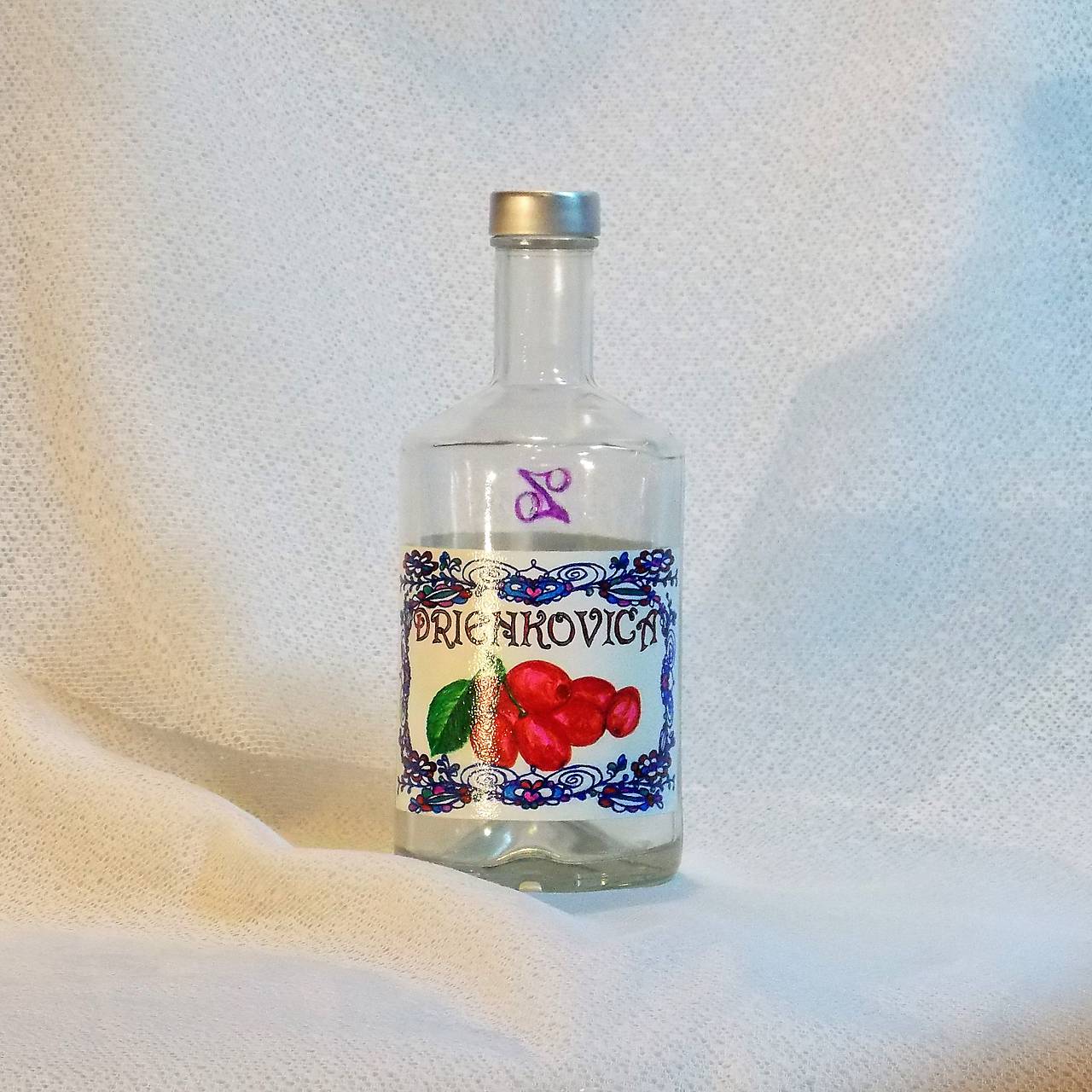 Ručne maľovaná darčeková fľaša Drienkovica / Anjeliky - SAShE.sk