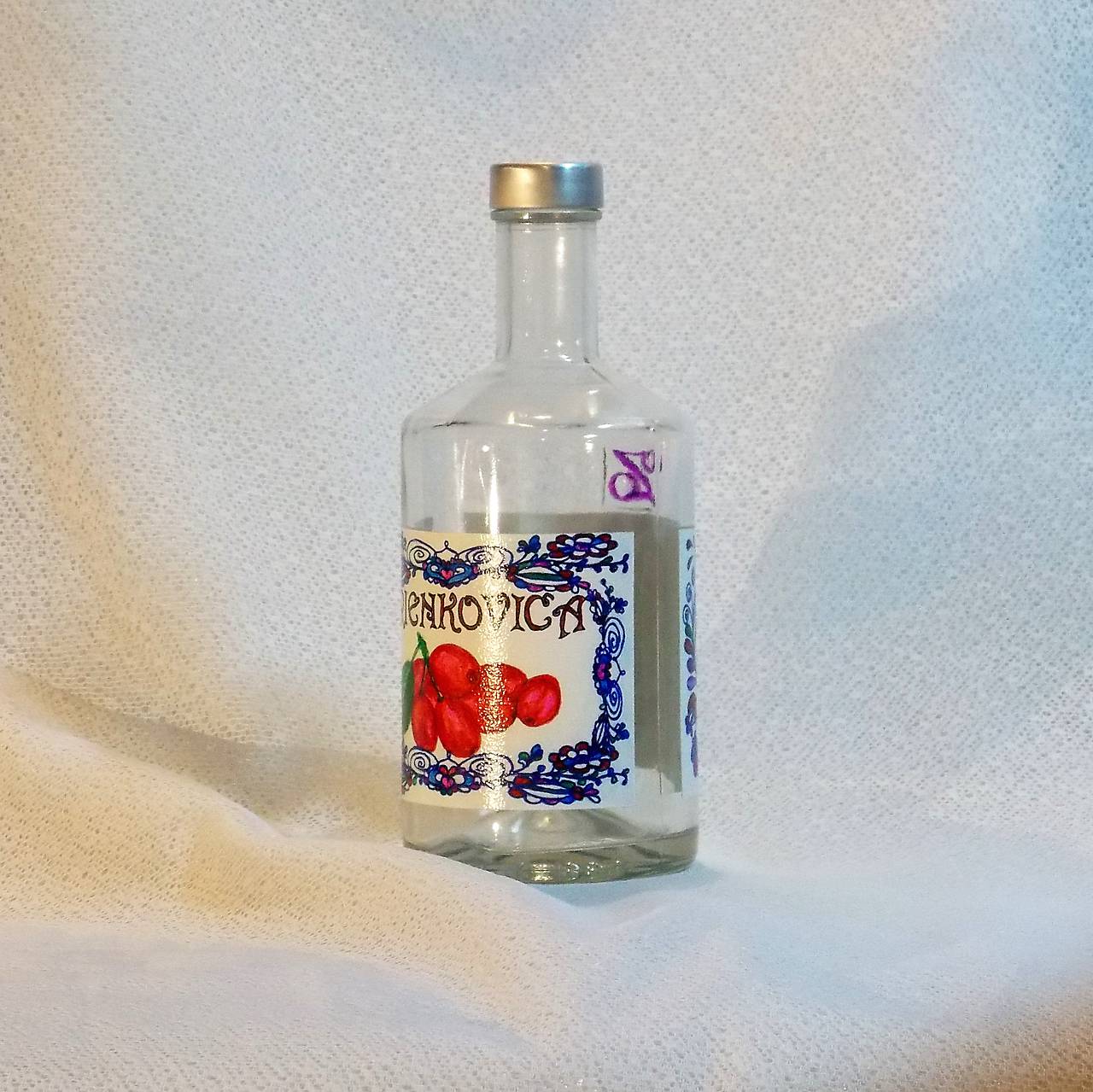 Ručne maľovaná darčeková fľaša Drienkovica / Anjeliky - SAShE.sk