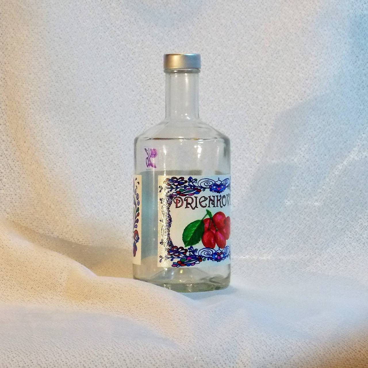 Ručne maľovaná darčeková fľaša Drienkovica / Anjeliky - SAShE.sk