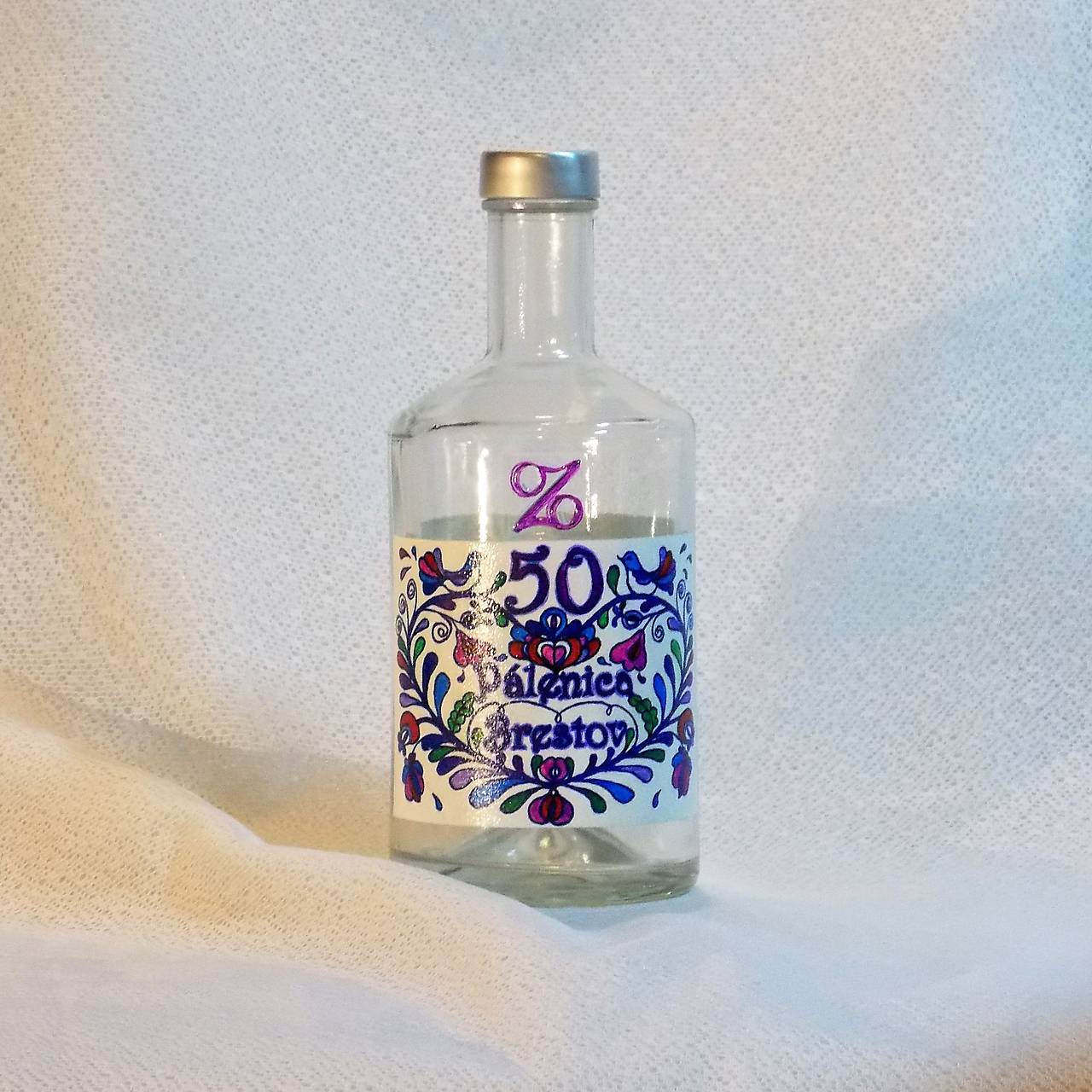 Ručne maľovaná darčeková fľaša Drienkovica / Anjeliky - SAShE.sk