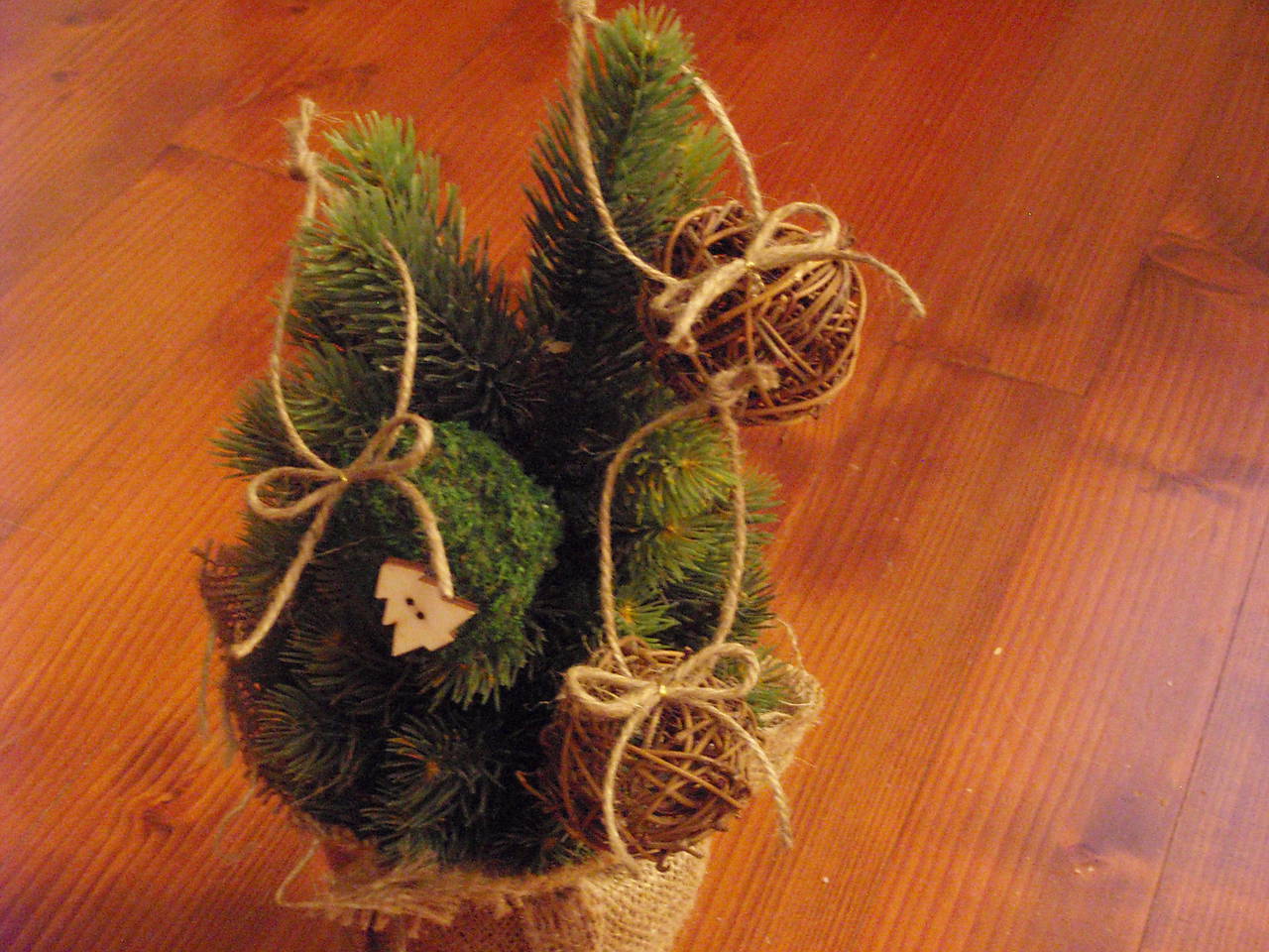 Vianočné ozdoby - ratanové a machové gule sada 3ks / erikak - SAShE.sk