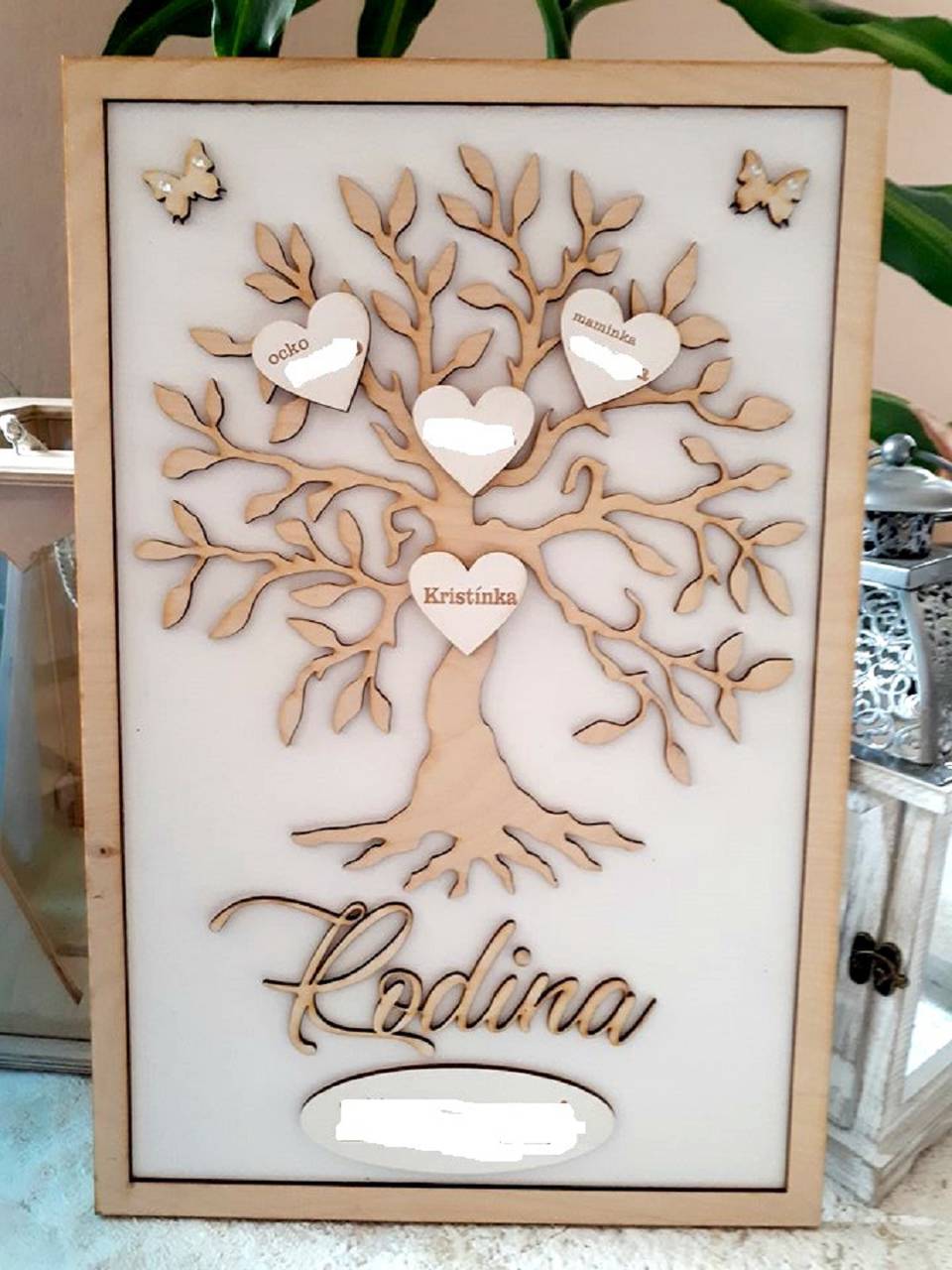 Rodinný strom - biely / sisanka - SAShE.sk