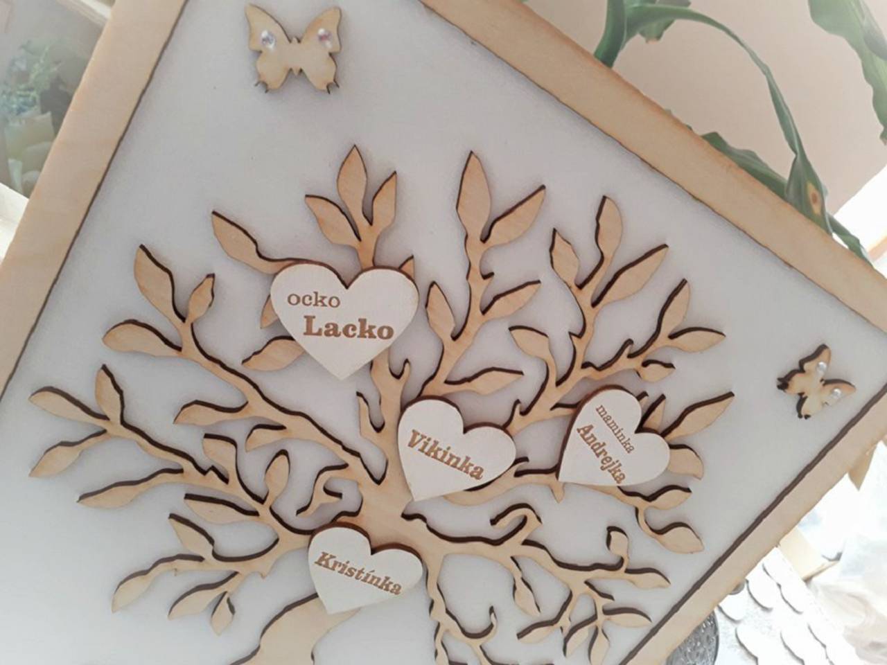 Rodinný strom - biely / sisanka - SAShE.sk