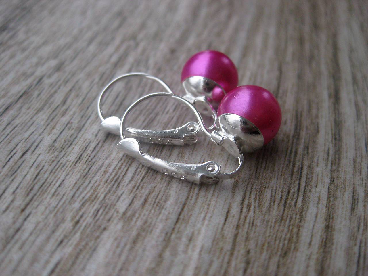 Perly visiace - striebro 925 (Cyklamenovo ružové perly, č.1793) / TARRA ...