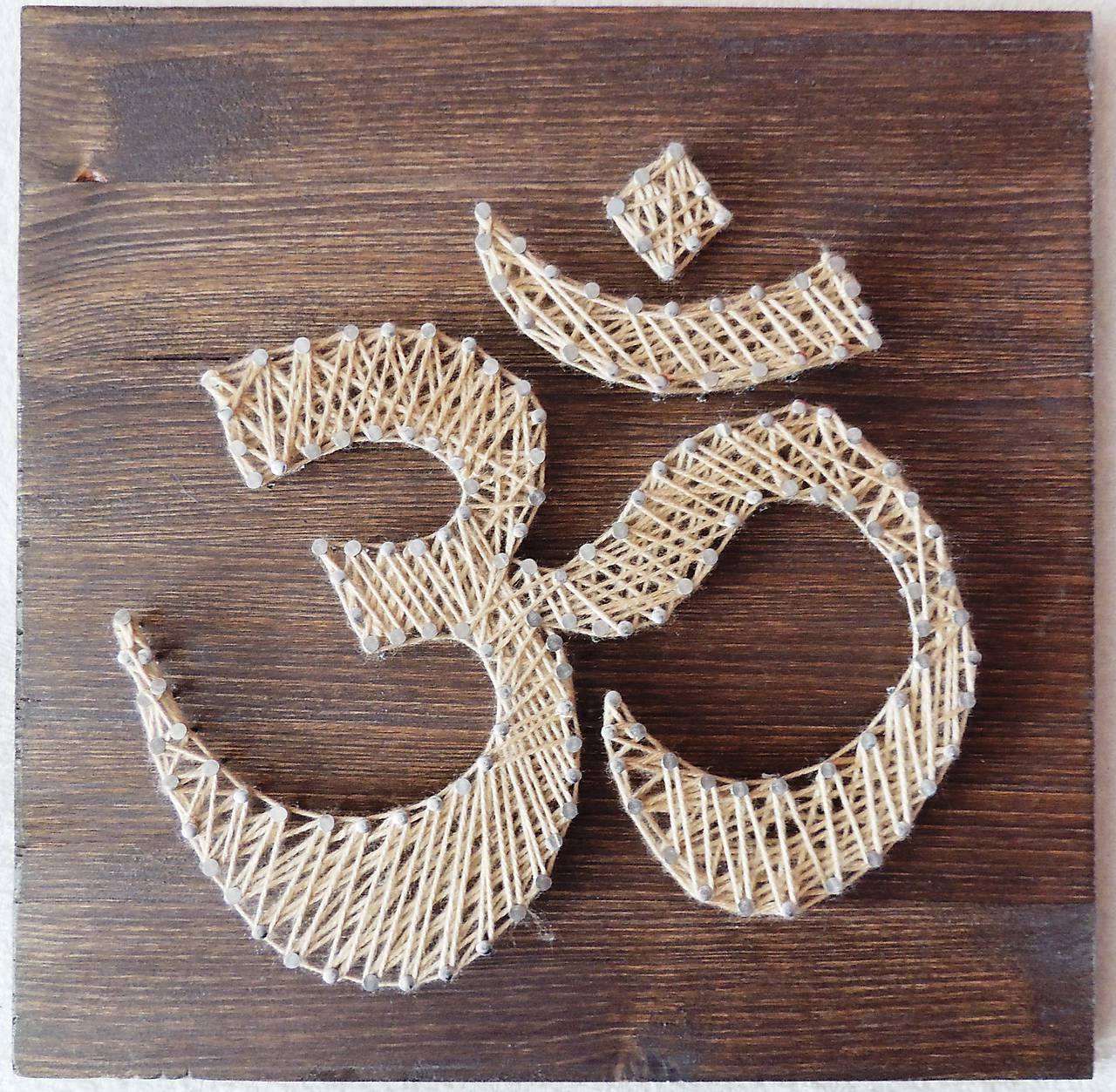 String art - Symbol Ohm (ÓM) 30x30 (Béžová) / HomeArtDecor - SAShE.sk