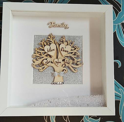 3d Svadobný Rodinný strom / rodostrom / rodokmeň obraz (Čierna ...