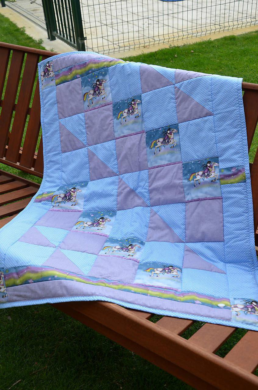Detská deka s koníkmi / ELEANOR-patchwork - SAShE.sk
