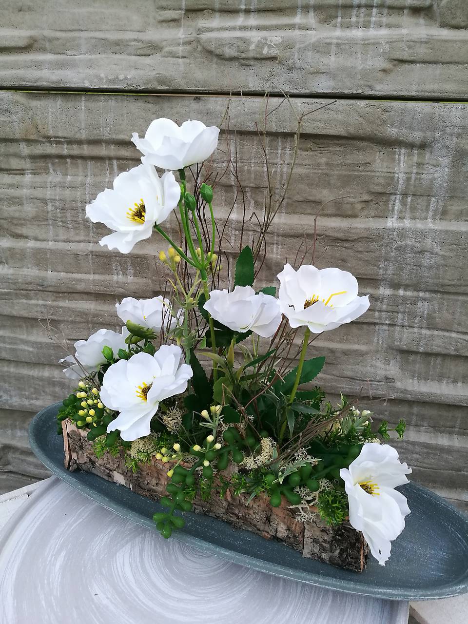 Dekorácia na stôl "biely mak" / Pivonkadekor - SAShE.sk