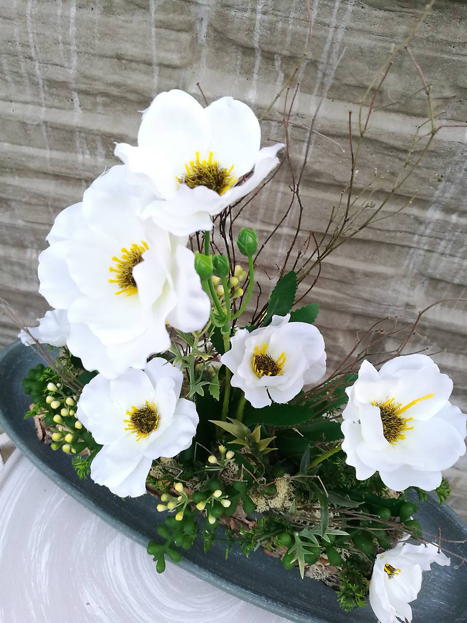 Dekorácia na stôl "biely mak" / Pivonkadekor - SAShE.sk