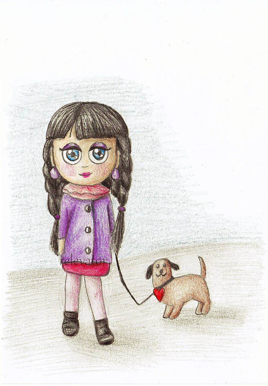 Venčenie psa - kresba / relevator - SAShE.sk