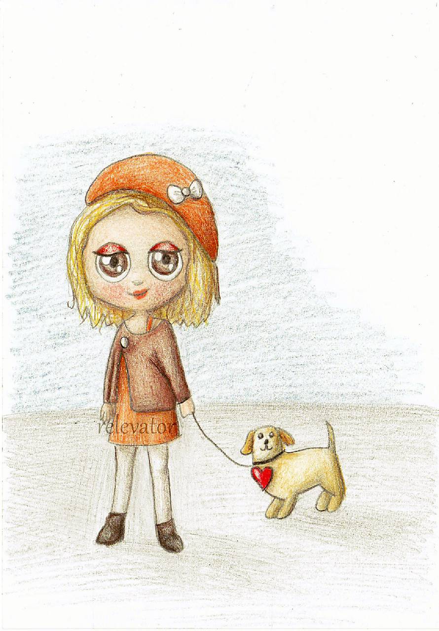 Venčenie psa - kresba / relevator - SAShE.sk