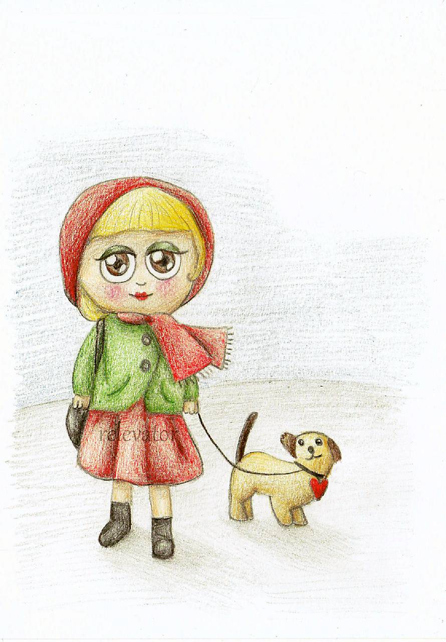 Venčenie psa - kresba / relevator - SAShE.sk