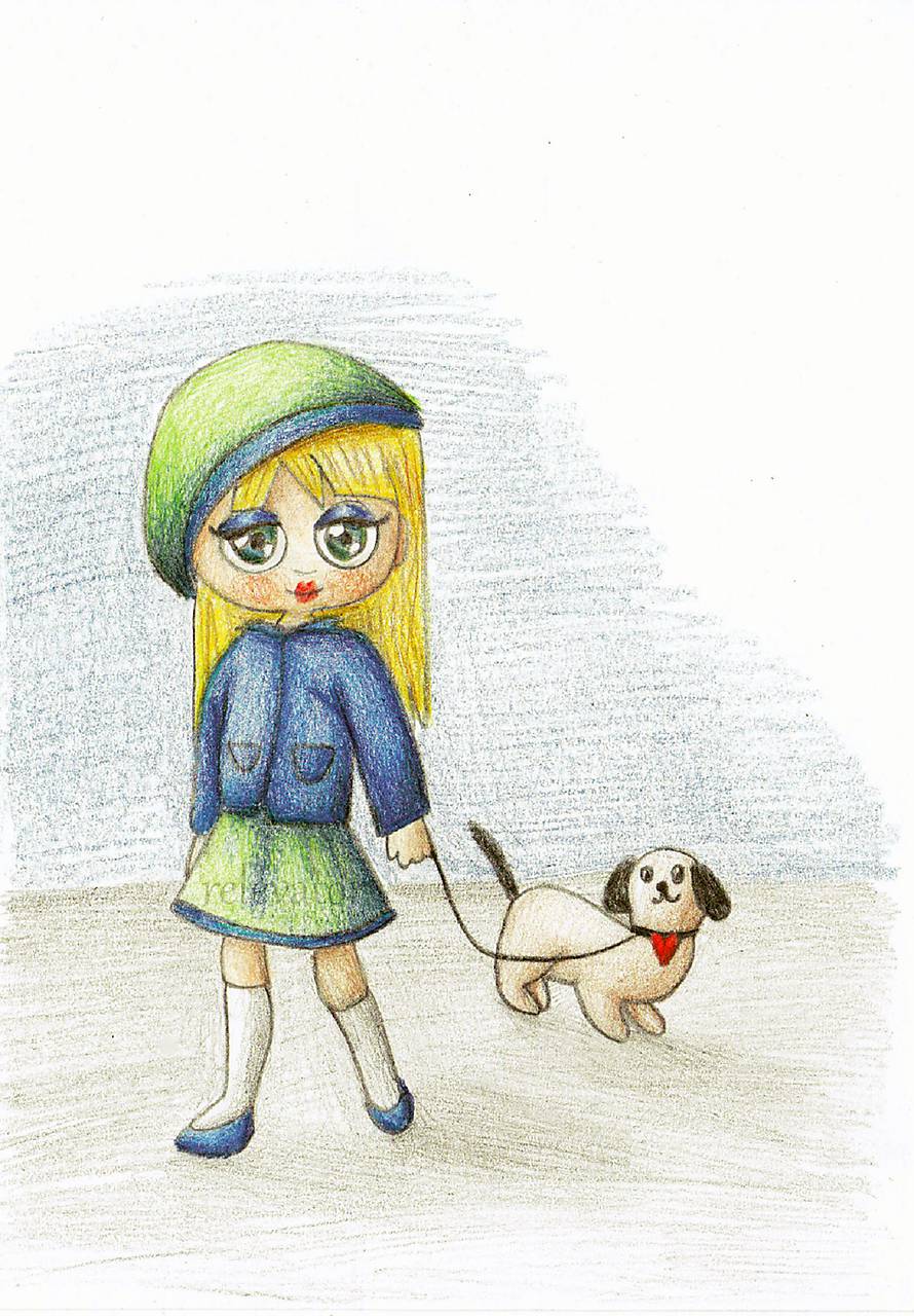 Venčenie psa - kresba / relevator - SAShE.sk