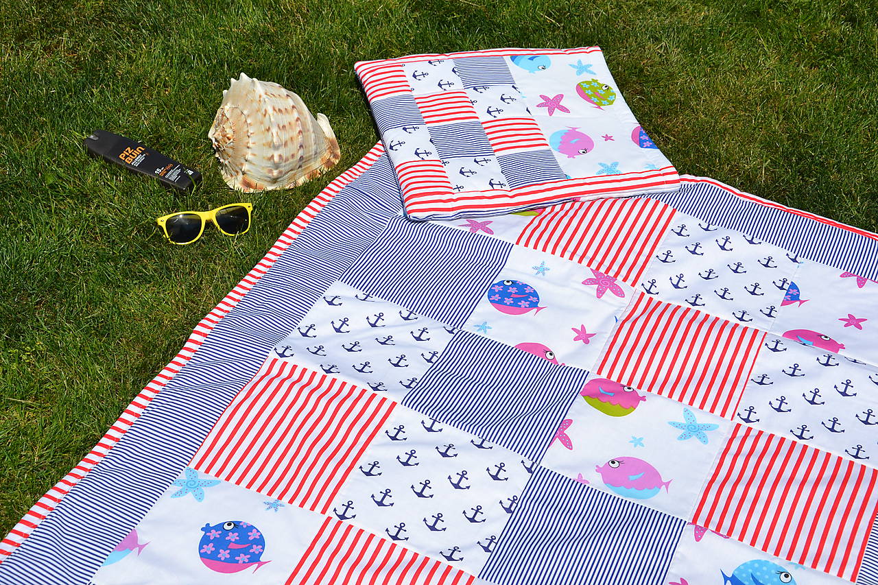 Námornícka patchworková deka / ELEANOR-patchwork - SAShE.sk