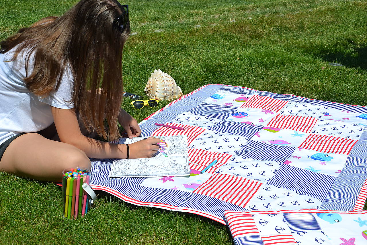 Námornícka patchworková deka / ELEANOR-patchwork - SAShE.sk