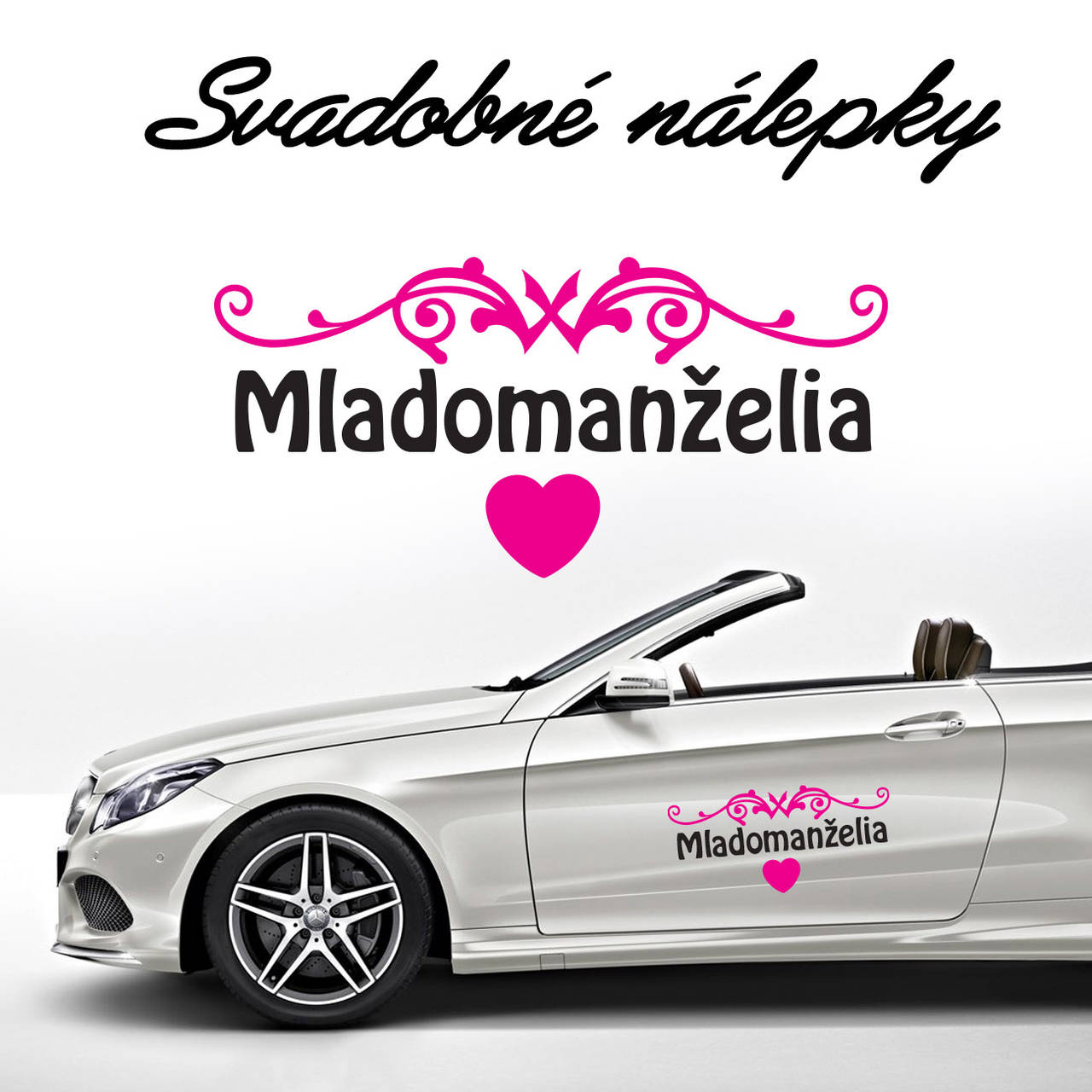 Svadobné nálepky na auto 12 / KREATIVNADIELNA7 - SAShE.sk