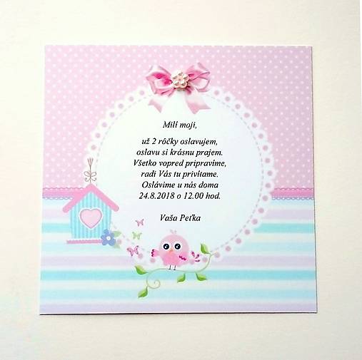 Pozvanie na oslavu / Baranova - SAShE.sk