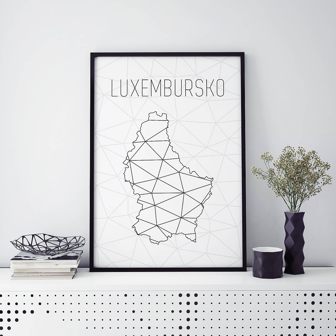 LUXEMBURSKO, minimalistická mapa / pomello - SAShE.sk