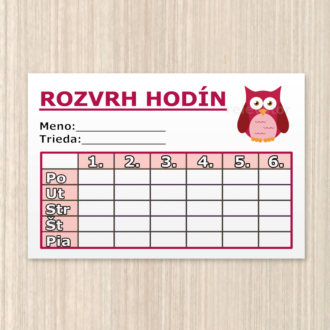 Minimalistické rozvrhy hodín / relevator - SAShE.sk