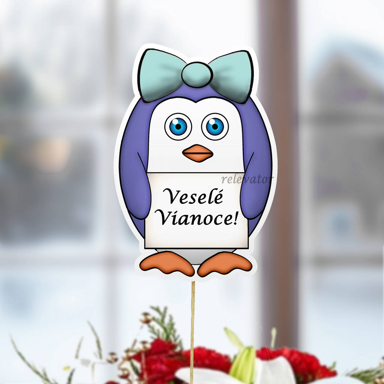 Tučniak - zápich na tortu (mašlička a nápis) / relevator - SAShE.sk