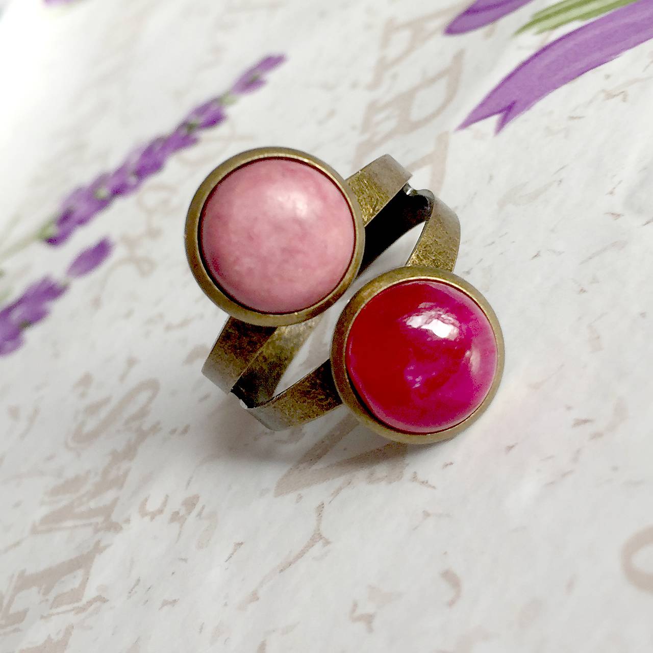 Harmony of Gemstones Ring - Ruby & Rhodonite / Prsteň Harmónia ...