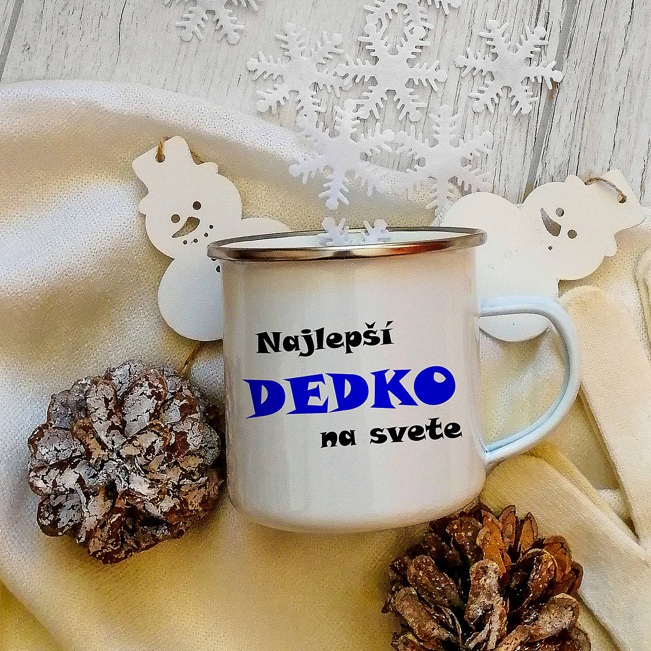 Smaltovaný hrnček Dedko / -darcekovo- - SAShE.sk