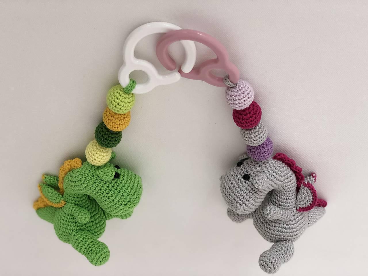 Háckovaná hrkálka Dragon / Crochet rattle Dragon / danmarible - SAShE ...