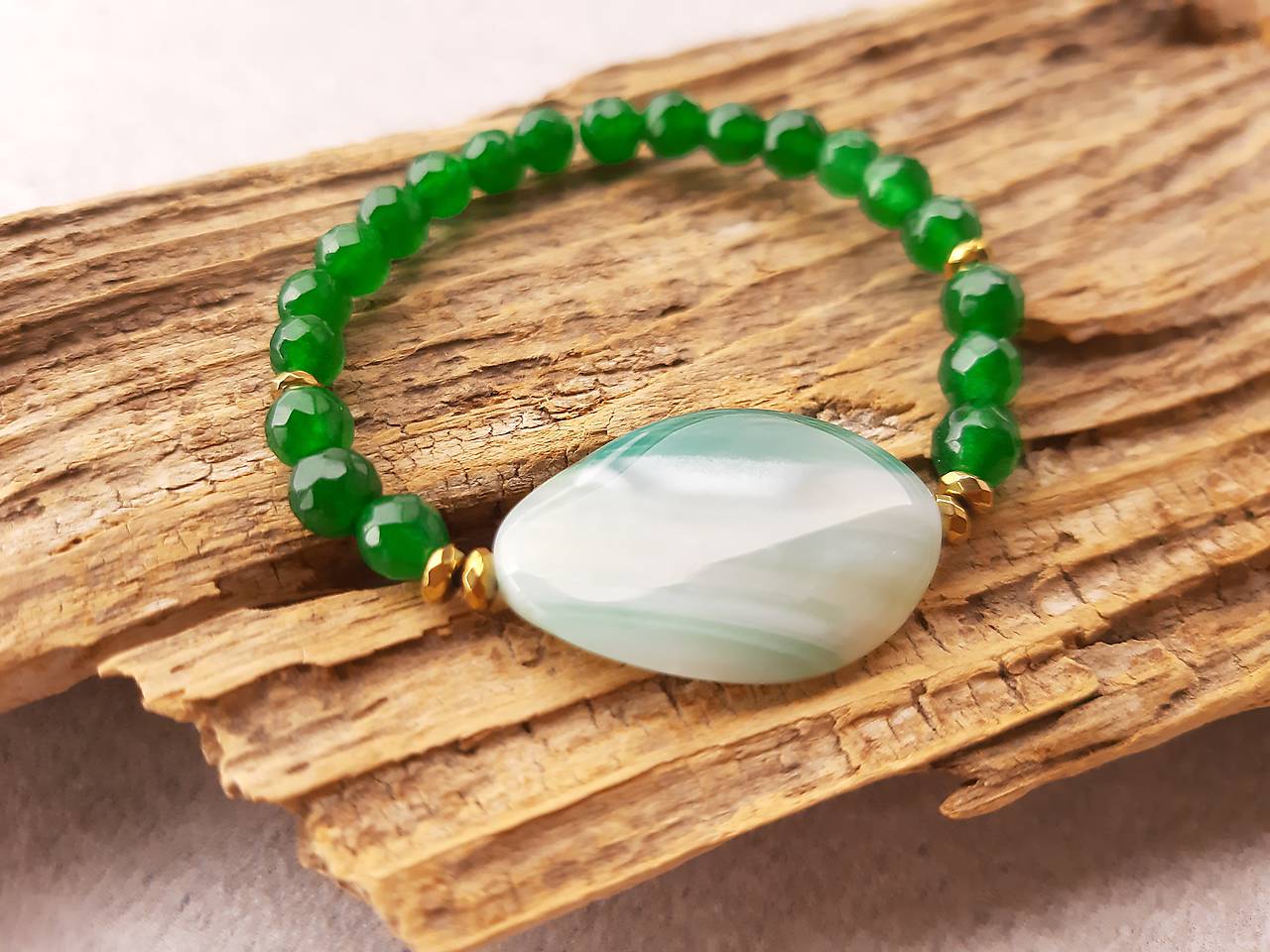 Náramok achát a jadeit / ZUZILICIOUS - SAShE.sk - Handmade Náramky