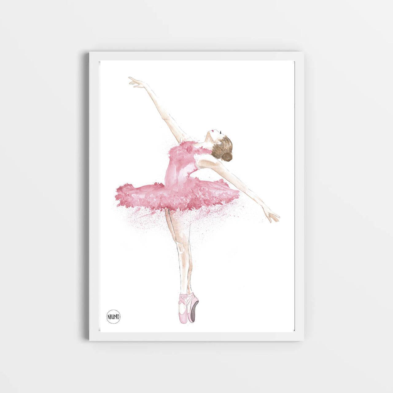Art Print - ružová baletka / NIUMO - SAShE.sk