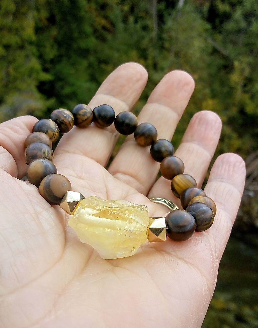 Náramok/tigrie oko-citrín / farebneocko - SAShE.sk