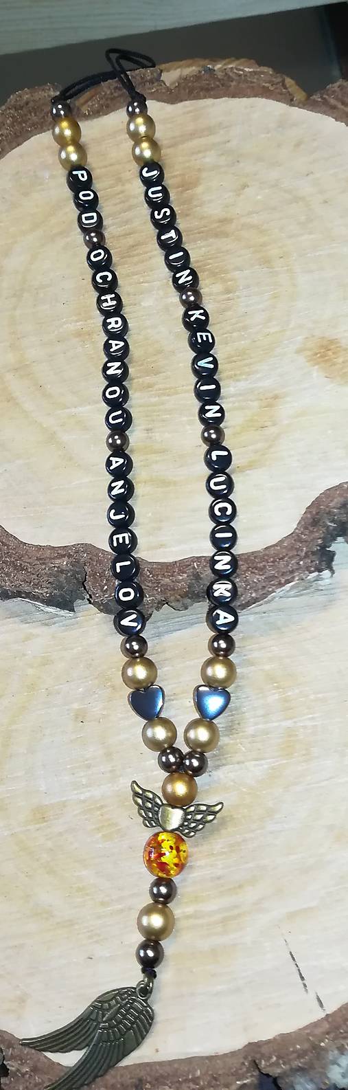 Prívesok alebo amulet do auta na želanie s textom menom alebo dátumom ...