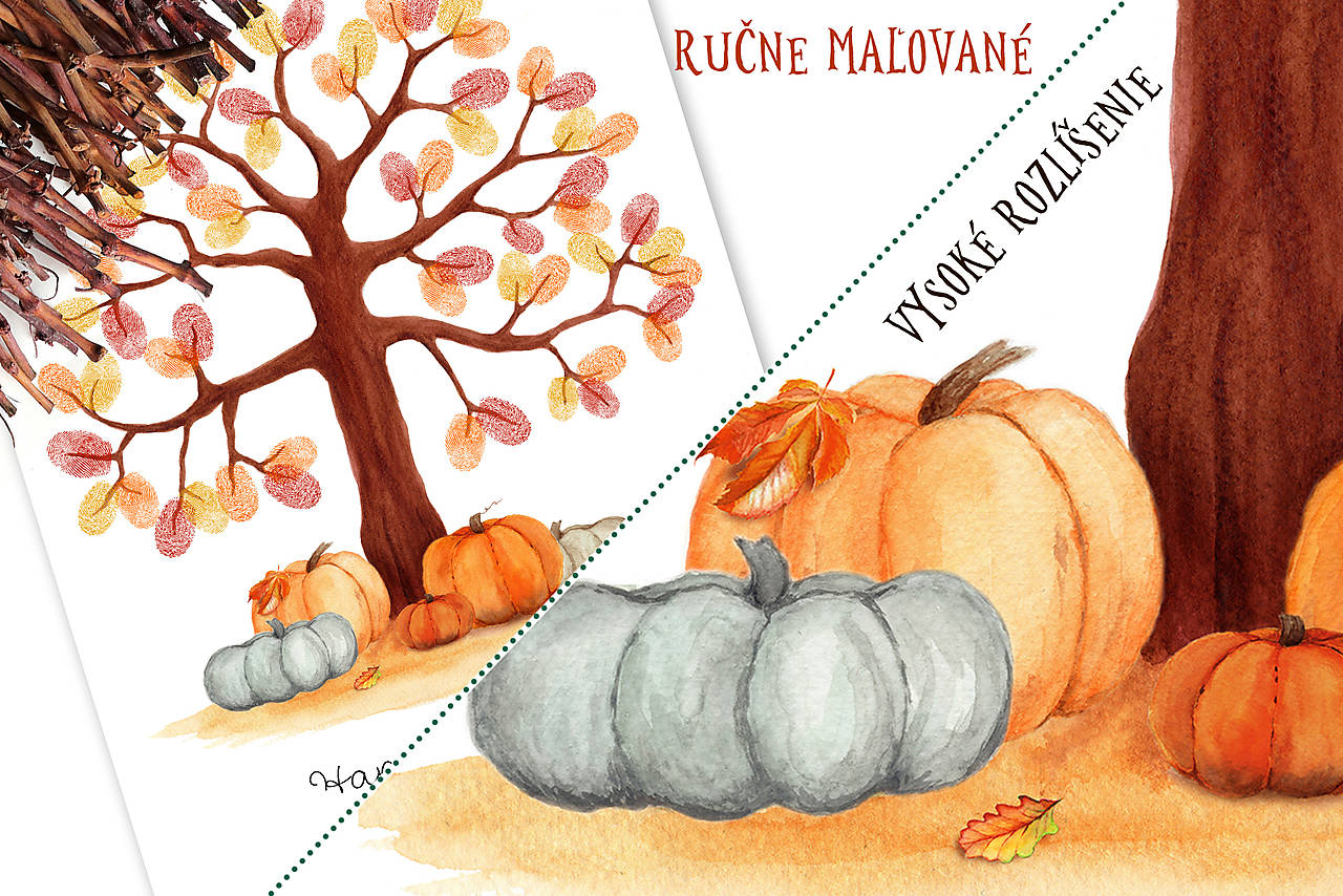 Jesenný strom na odtlačky prstov / Hailiem - SAShE.sk