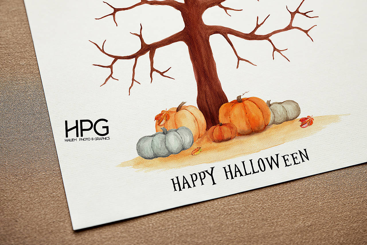 Jesenný strom na odtlačky prstov / Hailiem - SAShE.sk