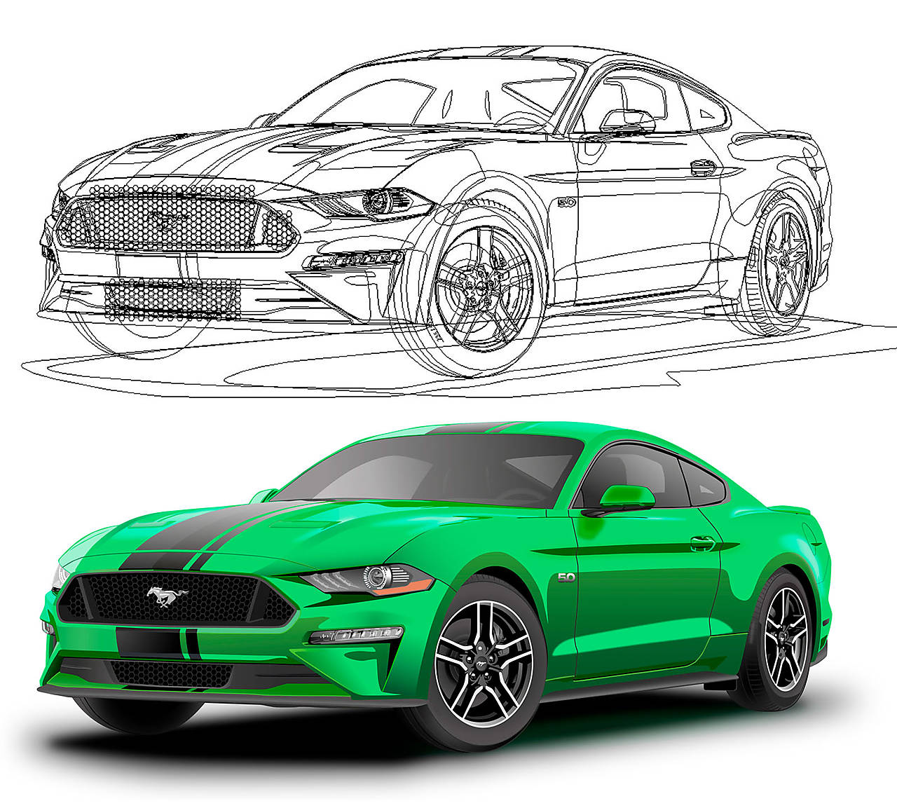 Ford Mustang Vector art / Artchi - SAShE.sk