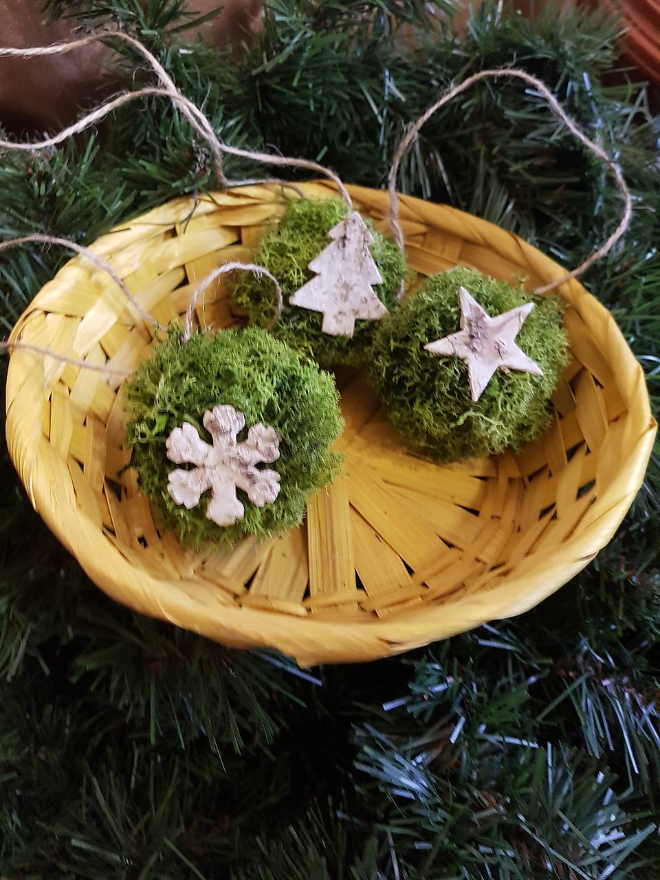 Machové vianočné gule sada 3 kusy / gerberis - SAShE.sk