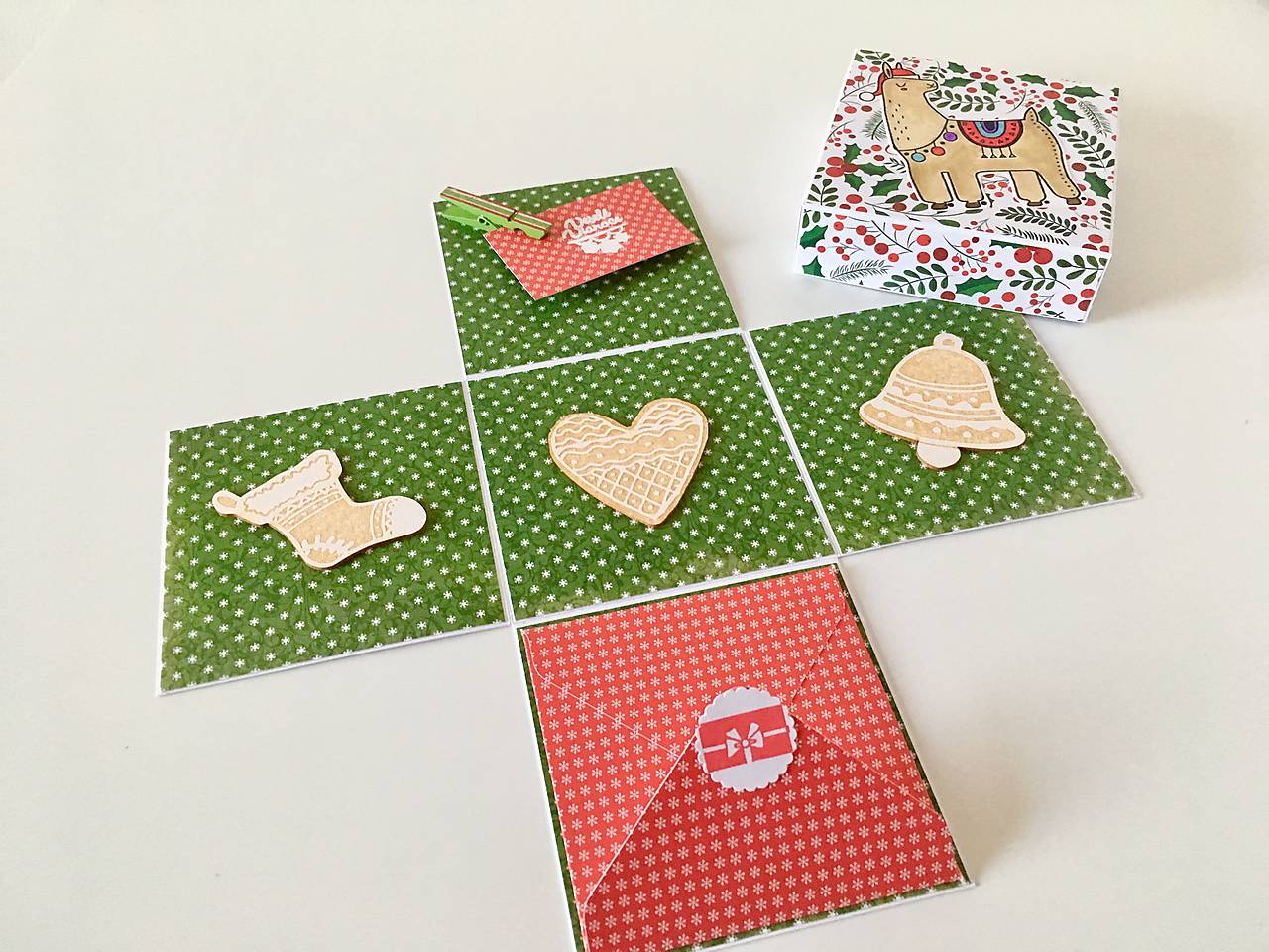 Vianočný exploding box lama / modryvrabec - SAShE.sk