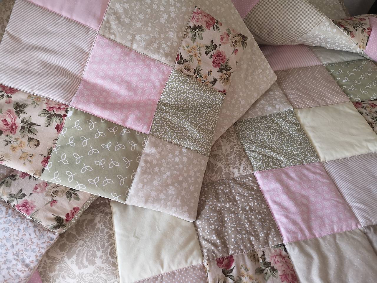 Patchwork deka - vintage rose and beige / Predajnicka - SAShE.sk