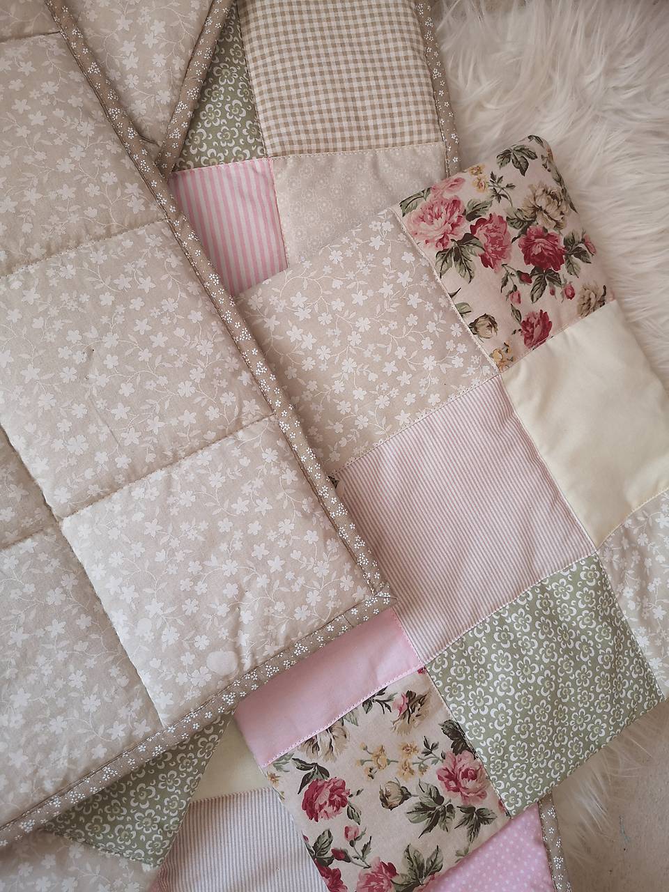Patchwork deka - vintage rose and beige / Predajnicka - SAShE.sk